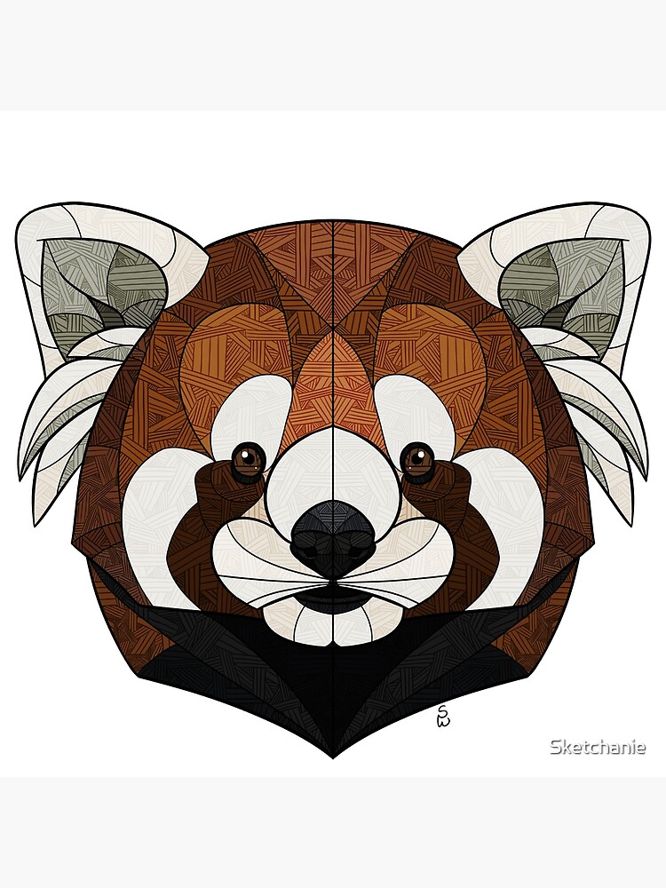 "Stained Glass Red Panda" Poster by Sketchanie | Redbubble