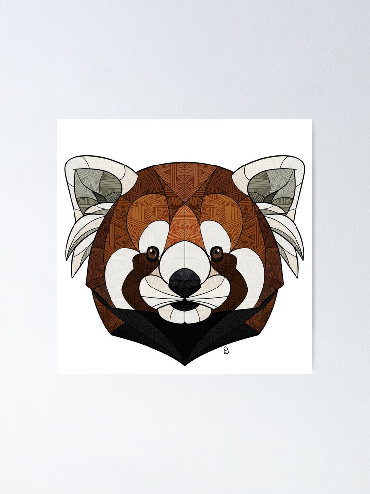 "Stained Glass Red Panda" Poster by Sketchanie | Redbubble
