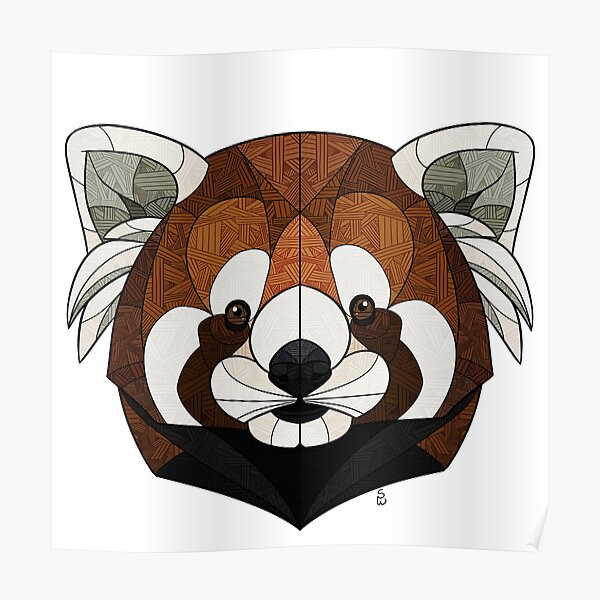 "Stained Glass Red Panda" Poster by Sketchanie | Redbubble
