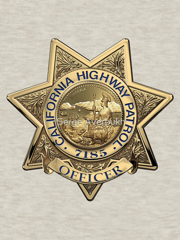 "California Highway Patrol - CHP Officer Badge 7185 over White Leather" Zipped Hoodie for Sale ...