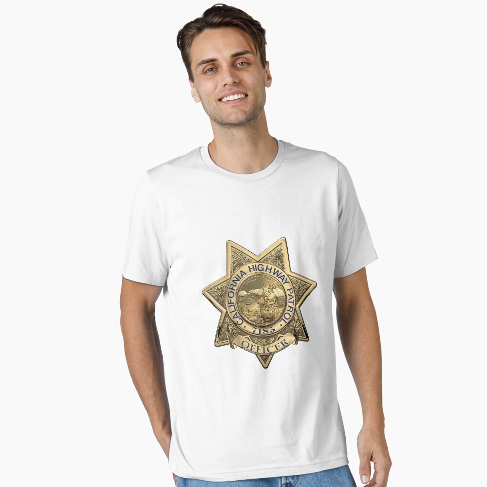 "California Highway Patrol - CHP Officer Badge 7185 over White Leather ...