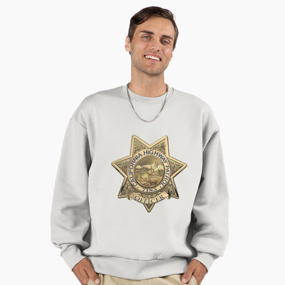 "California Highway Patrol - CHP Officer Badge 7185 over White Leather ...