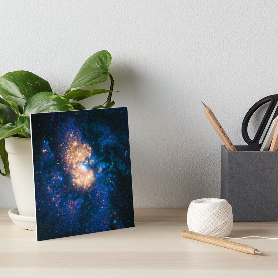 Lámina rígida «Pixel Art Galaxy NGC 342 de 16 bits en azul» de ...