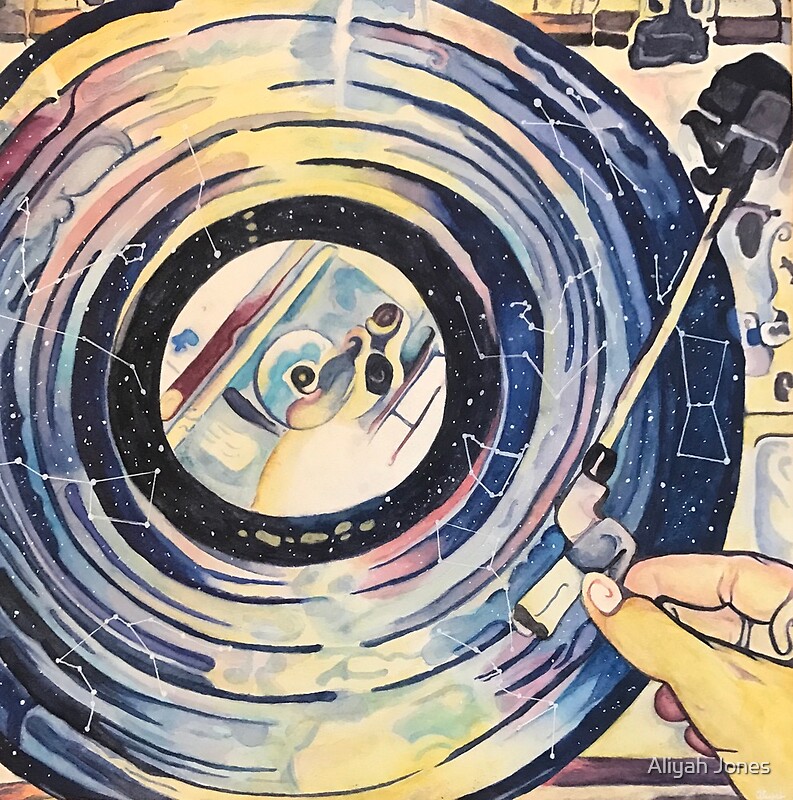 "Watercolor Record Player" by Aliyah Jones | Redbubble