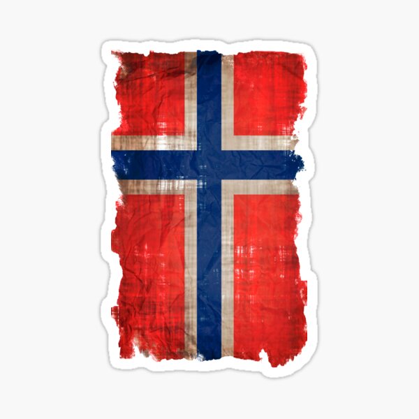 "Vintage Norwegian flag" Sticker for Sale by elmindo | Redbubble