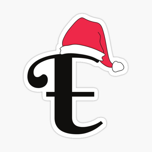 "Letter E Red Christmas Santa Hat" Sticker for Sale by moderncrazeshop ...