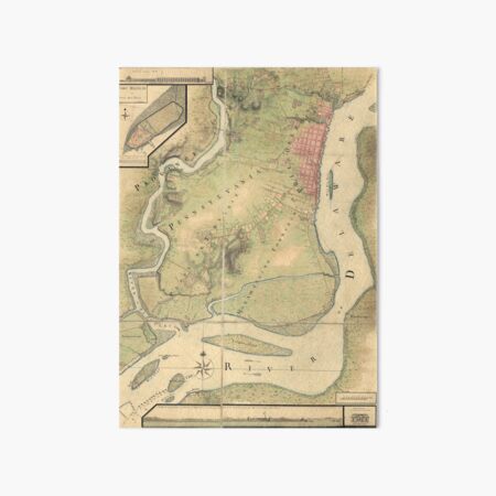 "18th Century Philadelphia Map" Art Board Print for Sale by ...