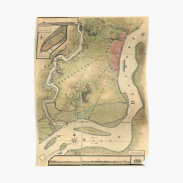 "18th Century Philadelphia Map" Poster for Sale by flagbearergames ...