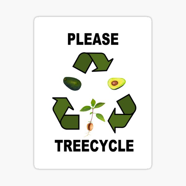 "Please Treecycle" Sticker for Sale by JuliaOshyArt | Redbubble