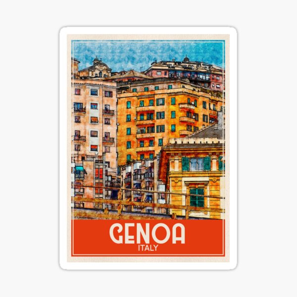 "Genoa Italy Travel Art" Sticker for Sale by ini fahruali | Redbubble