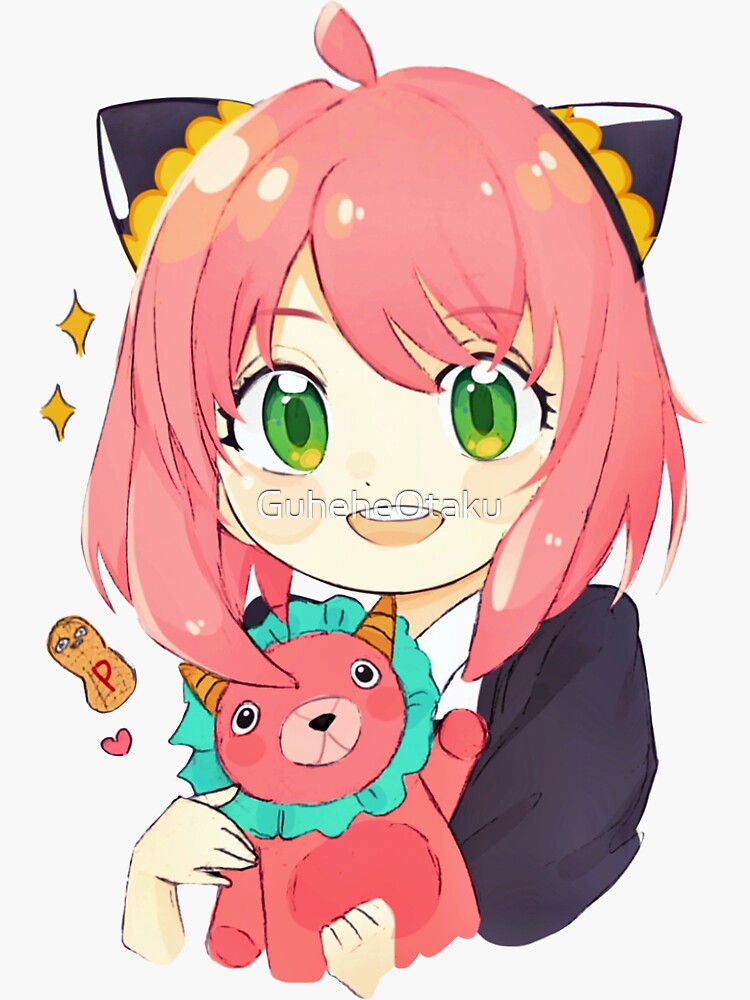 "Cute Anya with chimera doll" Sticker for Sale by GuheheOtaku | Redbubble