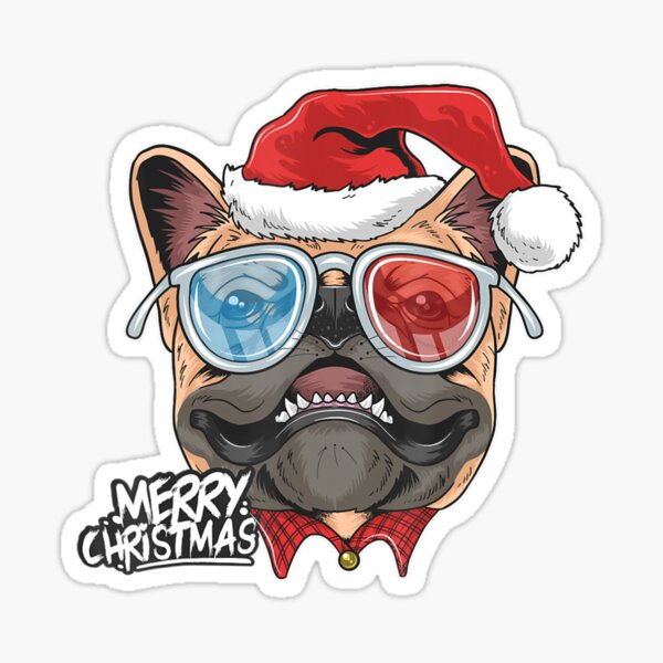 "Merry Christmas Pug Dog Owner" Sticker for Sale by TrinhPhamei | Redbubble