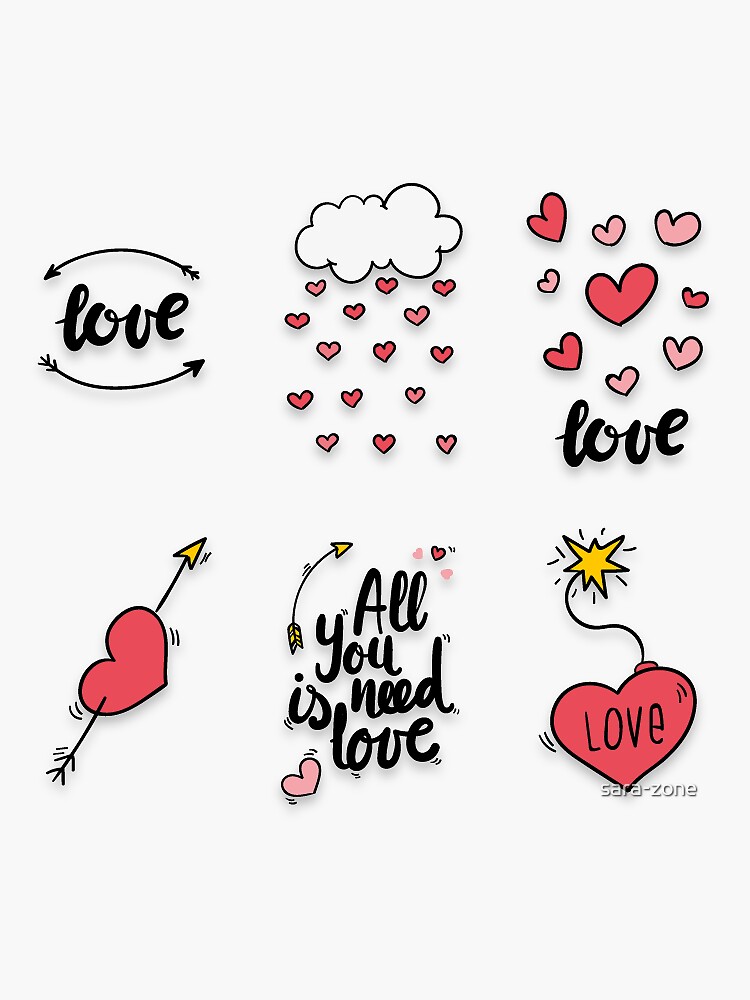 "Heart print collage, Falling in love Euclidean, Hand drawn love cards ...