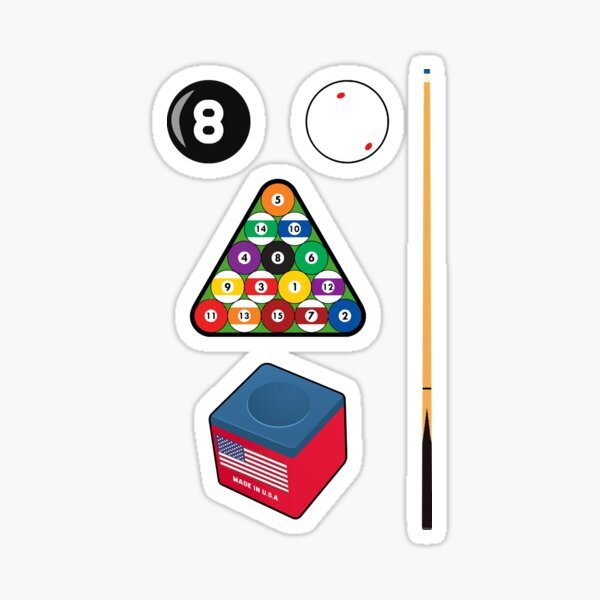 "Billiard Pool Pack" Sticker for Sale by PegeenWarm | Redbubble
