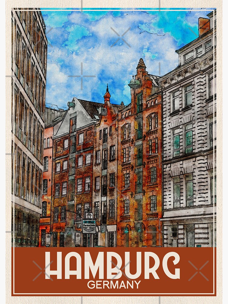 "Hamburg Germany Travel Art" Sticker for Sale by inifahruali | Redbubble