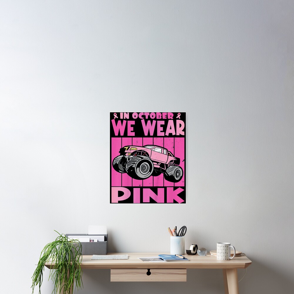 "Breast Cancer Monster Truck" Poster for Sale by smartboxyou | Redbubble