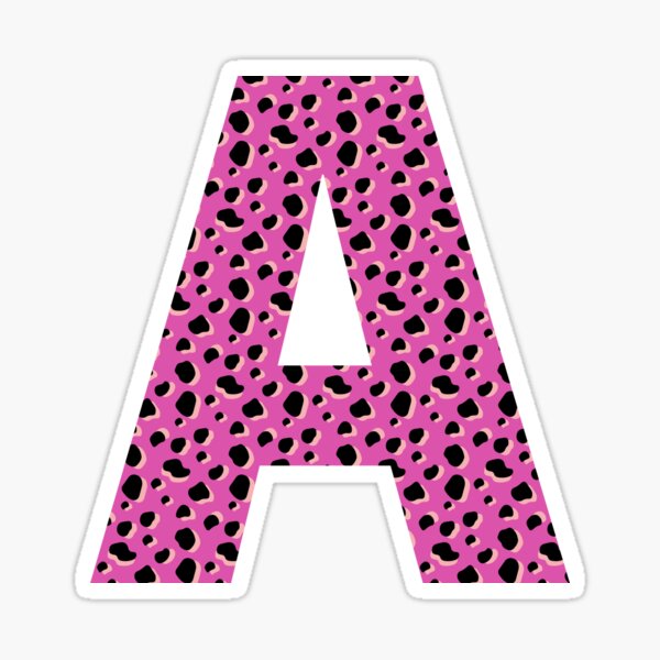 "Pink and Black Leopard Cheetah Alphabet Letter A " Sticker for Sale by ...