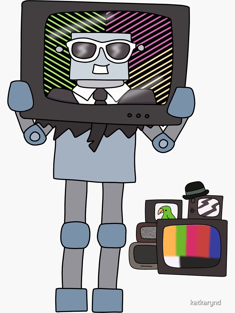 "Robot of Leisure: Max Head-sitting-room" Sticker for Sale by katkarynd ...