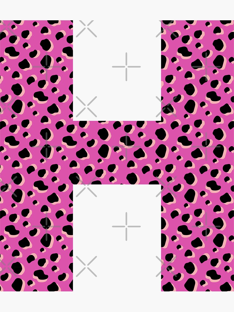 "Pink and Black Leopard Cheetah Alphabet Letter H " Sticker for Sale by ...
