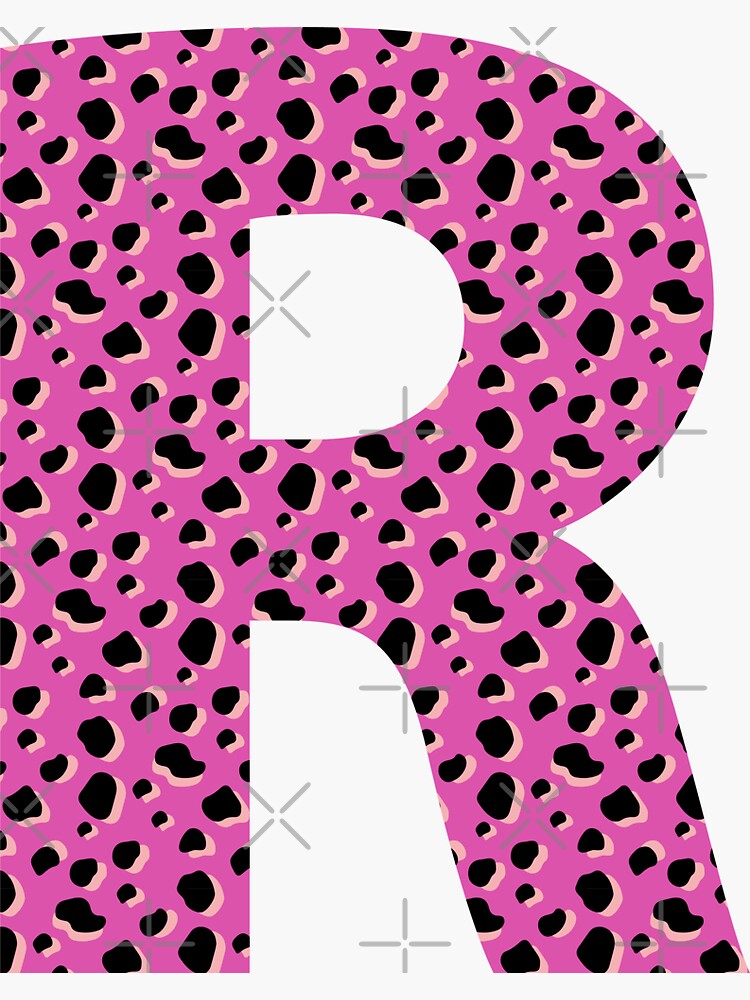 "Pink and Black Leopard Cheetah Alphabet Letter R" Sticker for Sale by ...