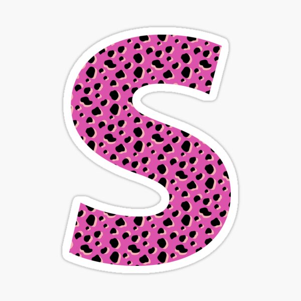 "Pink and Black Leopard Cheetah Alphabet Letter S" Sticker for Sale by ...