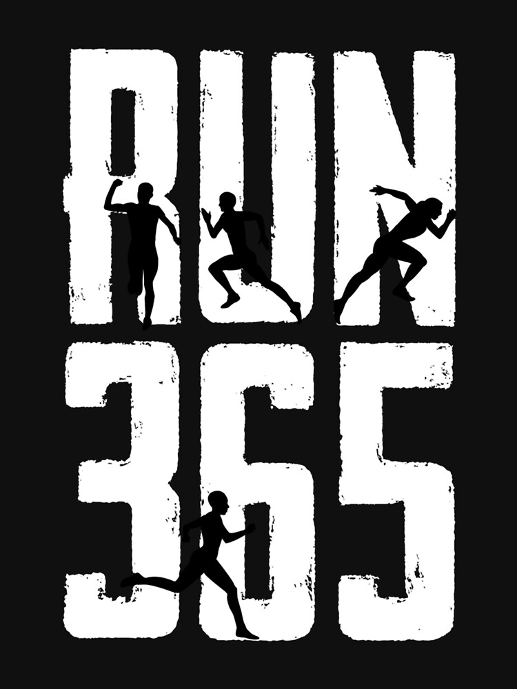 "Run 365 Long Distance Running Technique Runner Enthusiasts Sticker" T ...