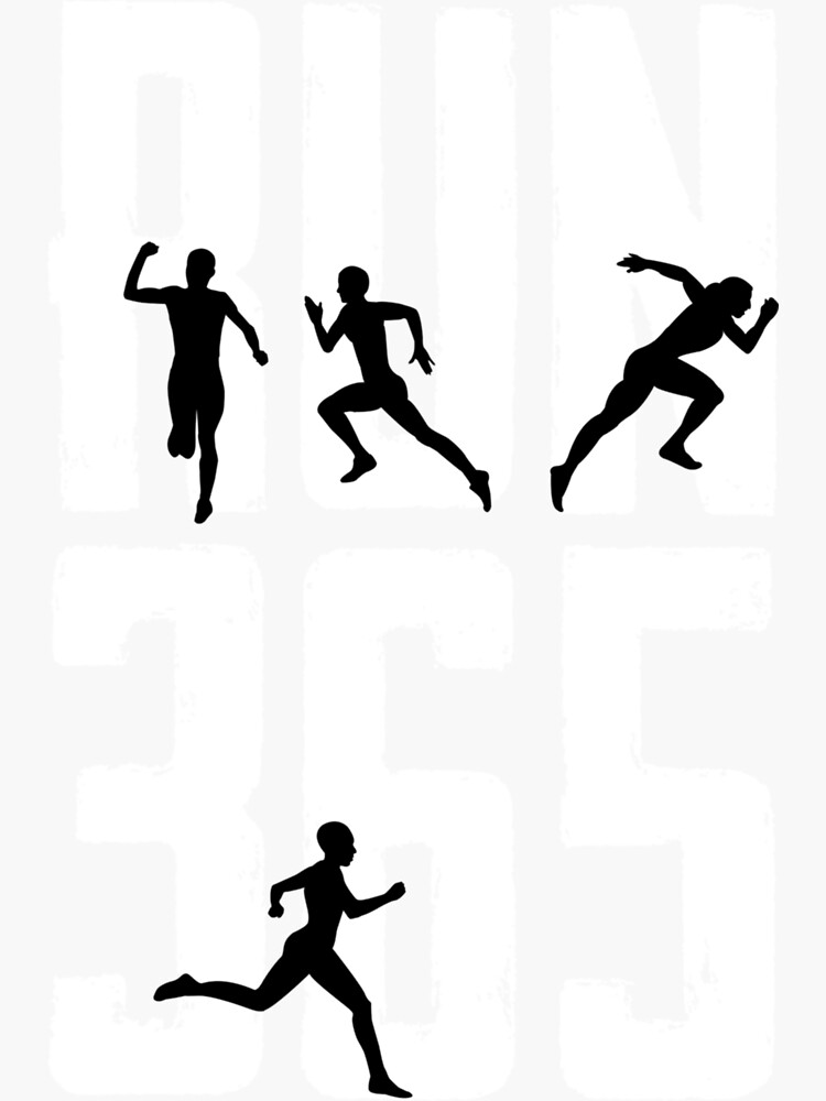 "Run 365 Long Distance Running Technique Runner Enthusiasts Sticker ...