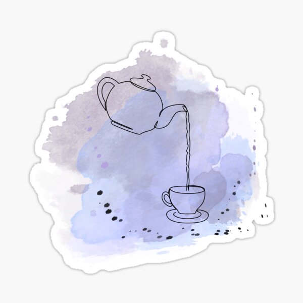 "Watercolour teapot" Sticker for Sale by NCM-Designs | Redbubble