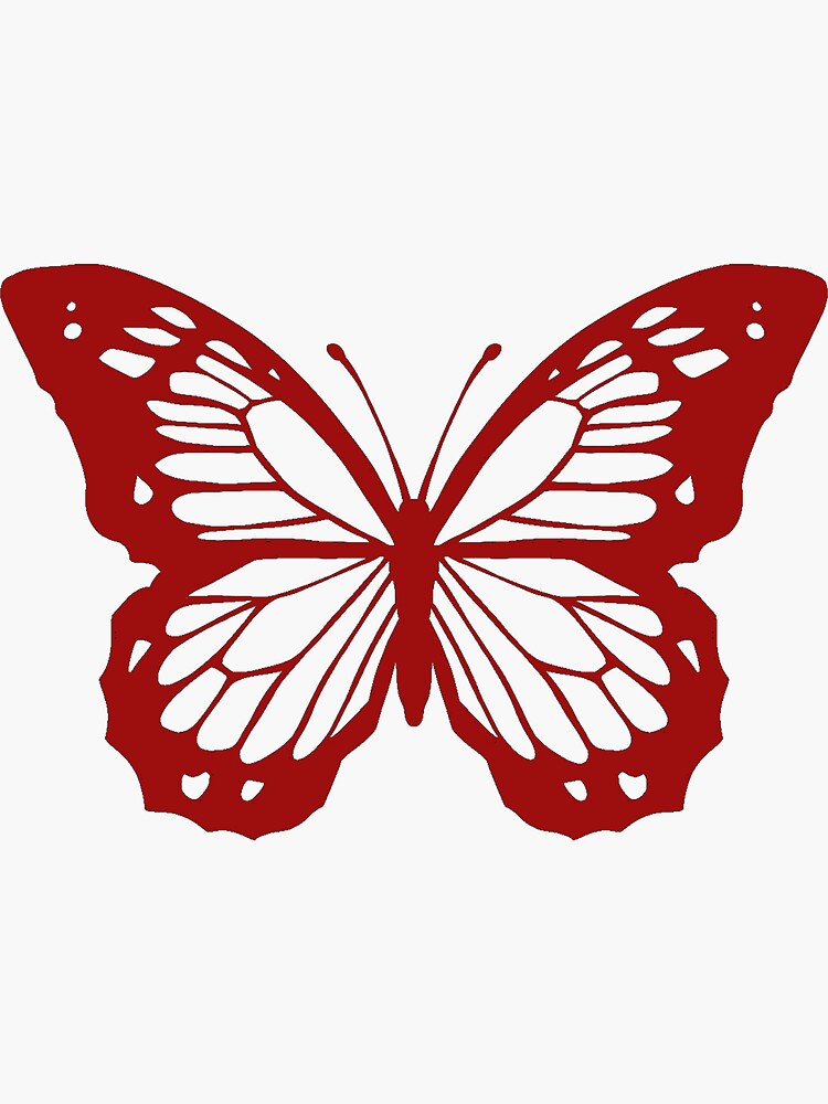 "Red Butterfly" Sticker for Sale by Amyloink | Redbubble