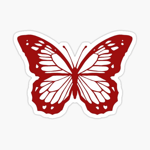 "Red Butterfly" Sticker for Sale by Amyloink | Redbubble