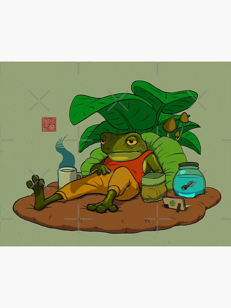 "A Frog and His Son Tired" Poster for Sale by DingHuArt | Redbubble