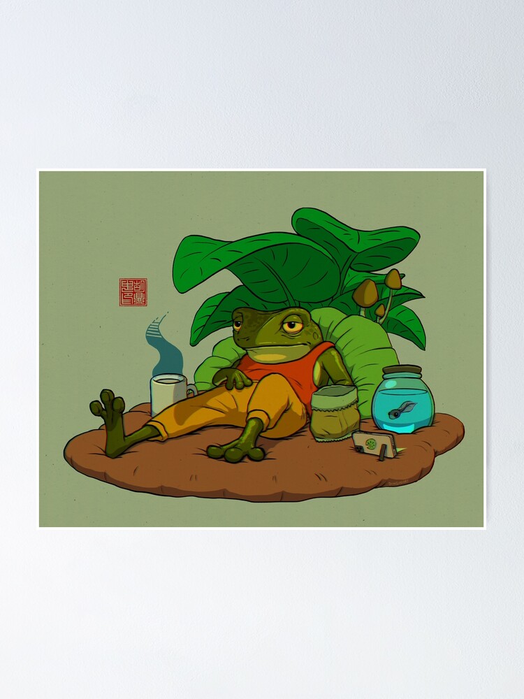 "A Frog and His Son Tired" Poster for Sale by DingHuArt | Redbubble