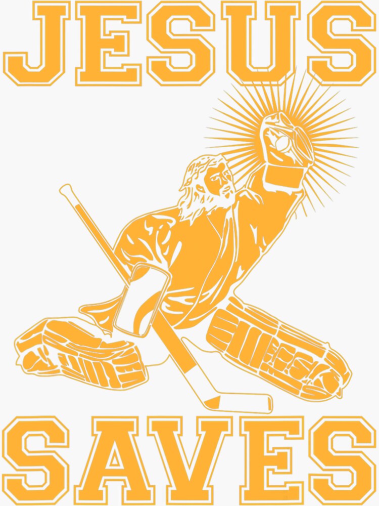 "Jesus Saves Hockey" Sticker for Sale by schroederwzw43 | Redbubble