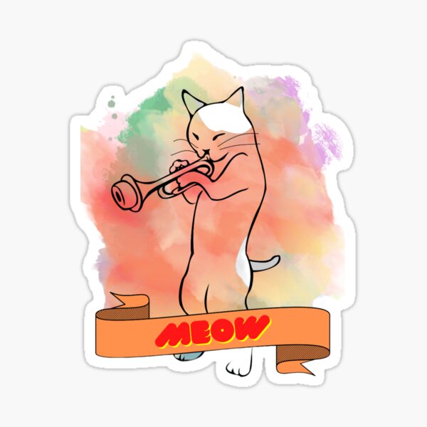 "meow" Sticker for Sale by MondoMaldad | Redbubble