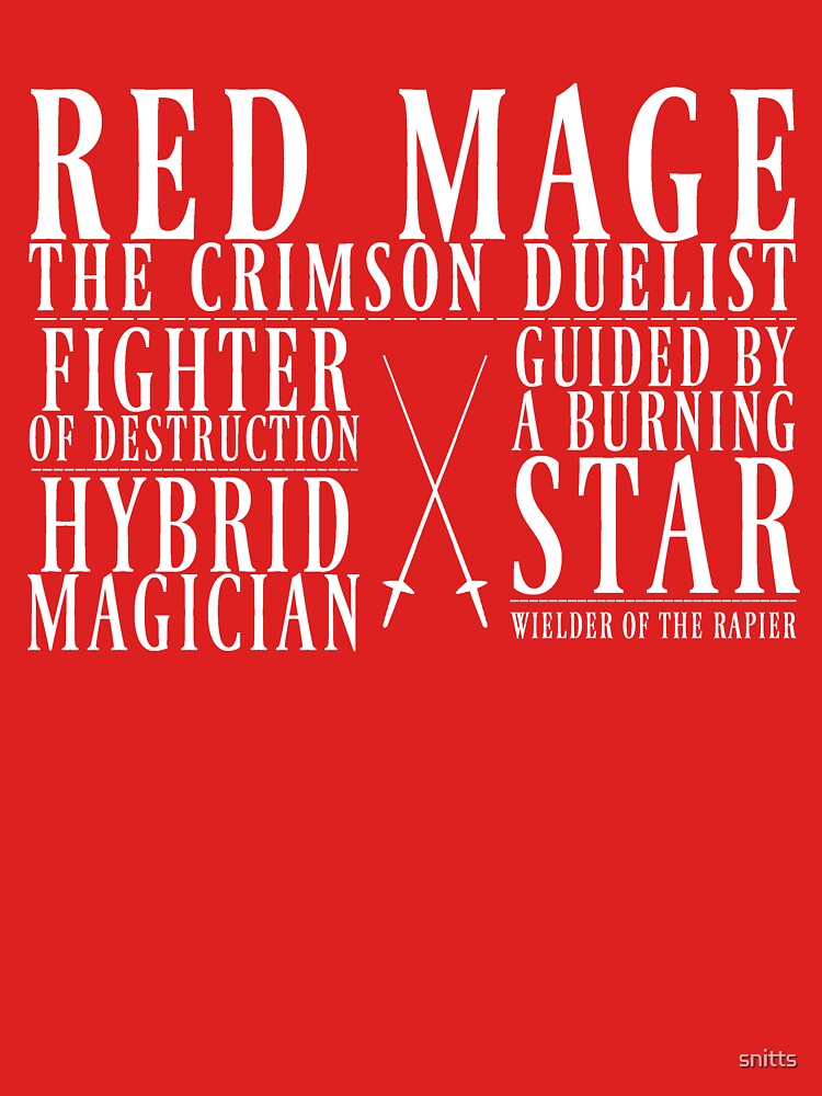 "Red Mage" Essential T-Shirt for Sale by snitts | Redbubble