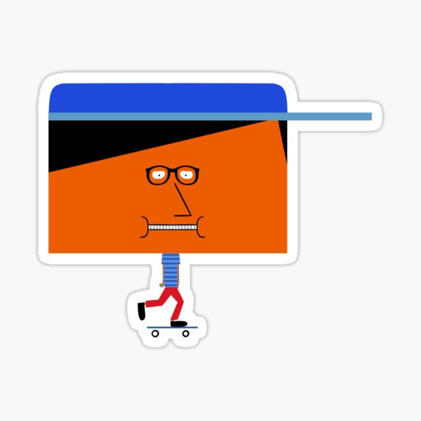 "Skateboarding Big Head" Sticker for Sale by Nick-Knacks | Redbubble