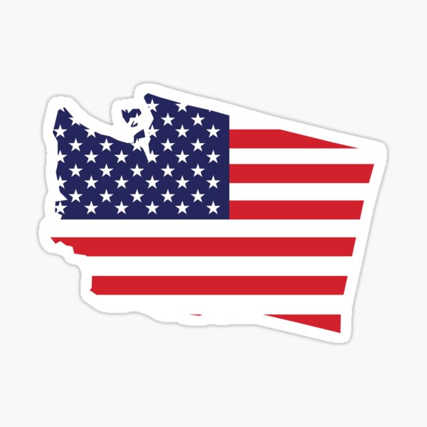 "Washington State Shape USA Flag Background" Sticker for Sale by ...