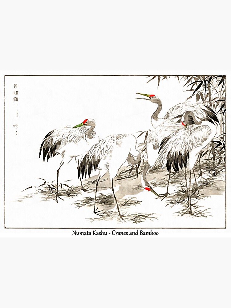 "Numata Kashu Cranes and Bamboo " Sticker for Sale by RyanBisho15871 ...