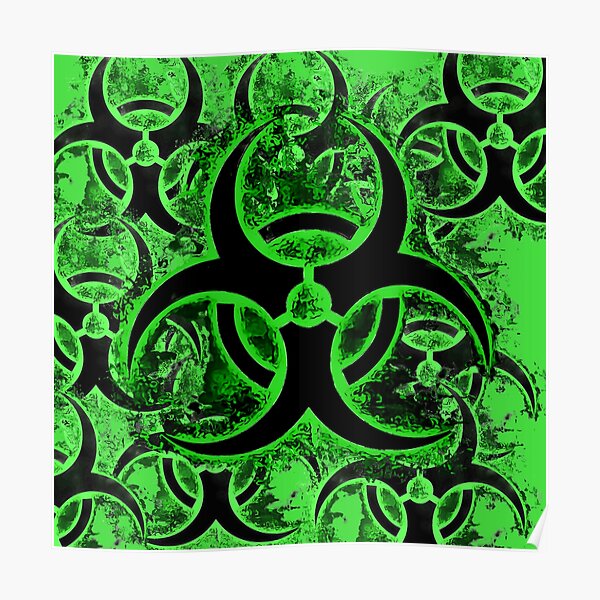 "Biohazard warning pattern, bio waste sign, symbol" Poster for Sale by ...