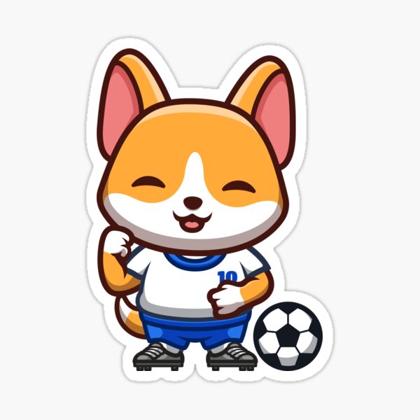 "Corgi Football Cute Cartoon" Sticker for Sale by GumregaStudio | Redbubble