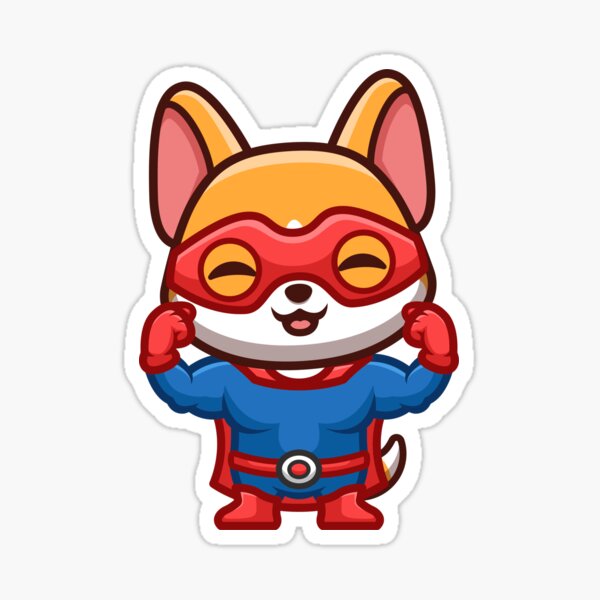 "Corgi Super Hero Cute Cartoon" Sticker for Sale by GumregaStudio ...