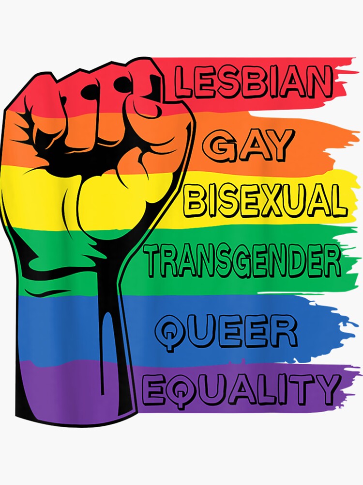 "LGBT Rainbow Fist Pride Month Merch LGBTQ Gay Pride " Sticker for Sale ...