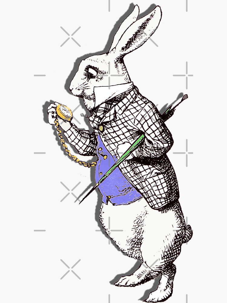 "The White Rabbit" Sticker for Sale by MandyEych | Redbubble