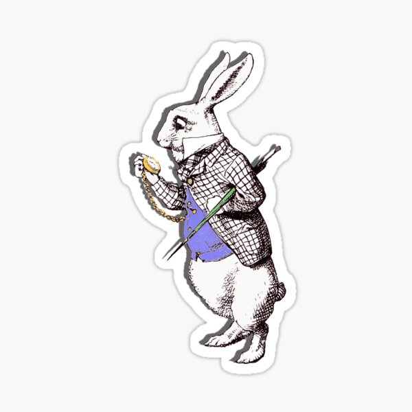 "The White Rabbit" Sticker for Sale by MandyEych | Redbubble