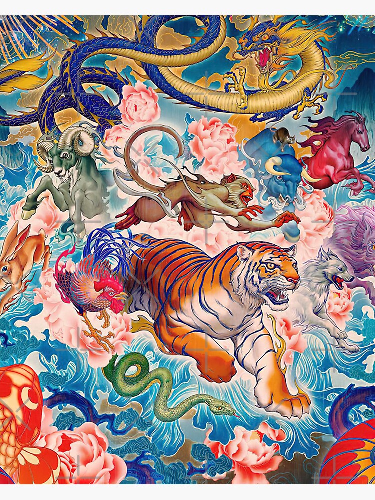 "James Jean Tiger Jump" Sticker for Sale by tylerscottstore | Redbubble