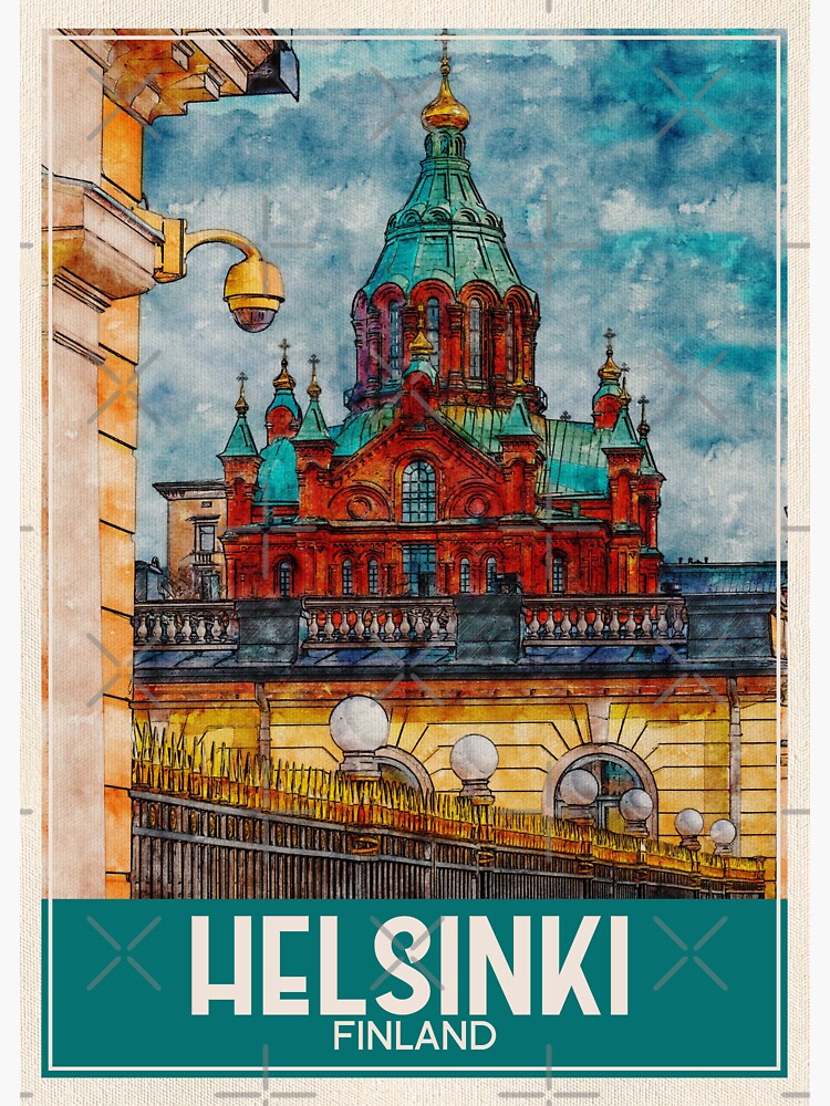 "Helsinki Finland Travel Art" Sticker for Sale by inifahruali | Redbubble