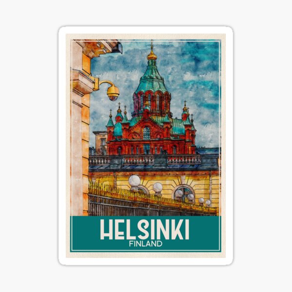 "Helsinki Finland Travel Art" Sticker for Sale by inifahruali | Redbubble