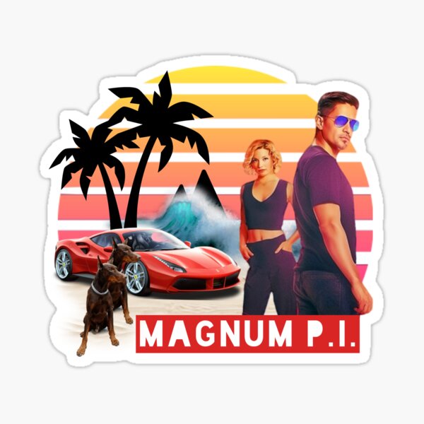 "Rebooted Magnum PI Classic T-shirt" Sticker for Sale by YvonneTLH09 ...