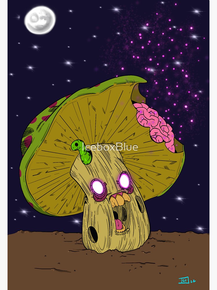 "Zombie mushroom spores" Sticker for Sale by IceboxBlue | Redbubble