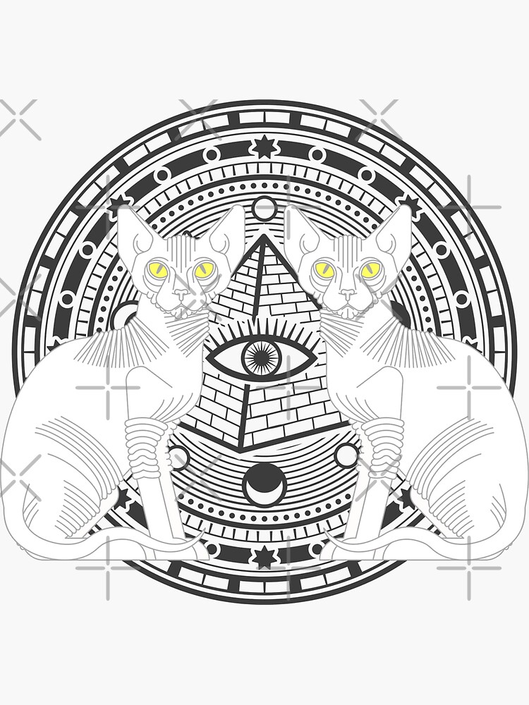 "Sphynx Pharaoh of Egypt and Pyramid Petx Cat Mat " Sticker for Sale by ...